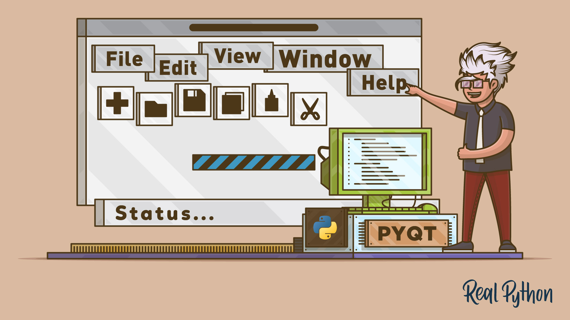 Python And PyQt Creating Menus Toolbars And Status Bars Real Python